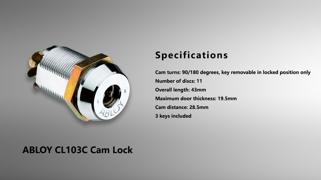 Abloy CL103C c/w Straight Cam and 3-Keys - Hong Kong Security Centre Group