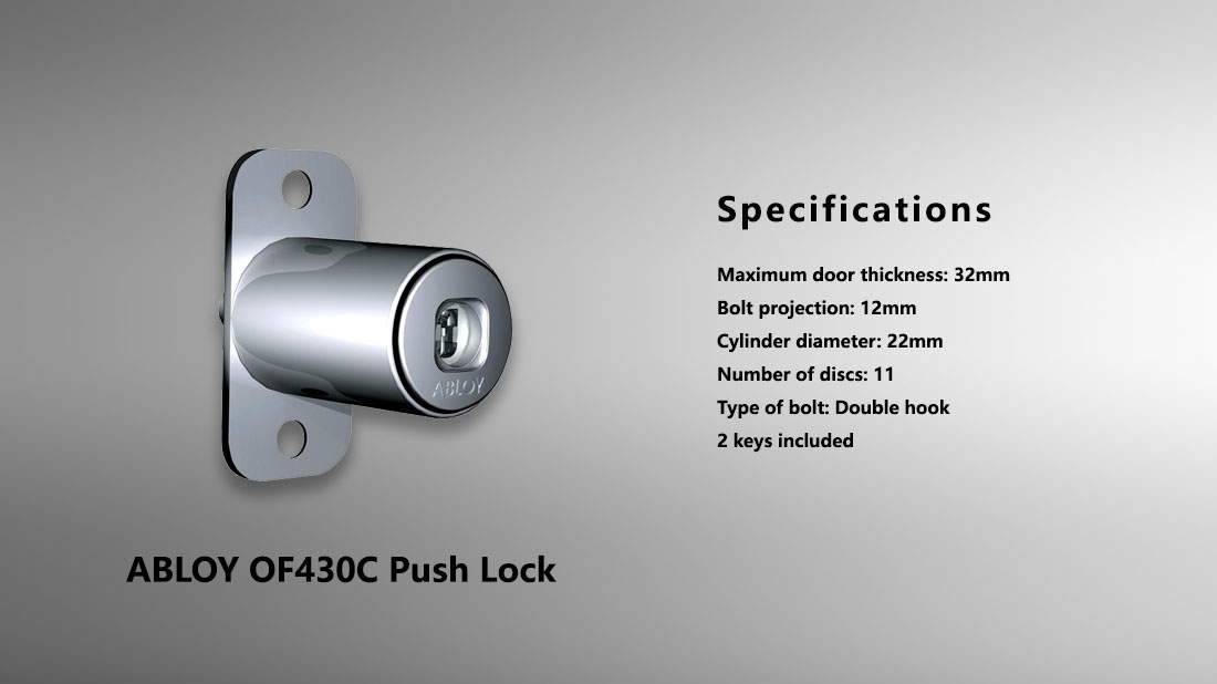 Abloy OF430C Push Lock c/w 2-Keys - Hong Kong Security Centre Group